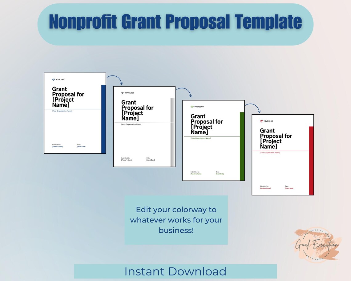 Nonprofit Grant Proposal Template | Easy-to-use & Customizable - Etsy
