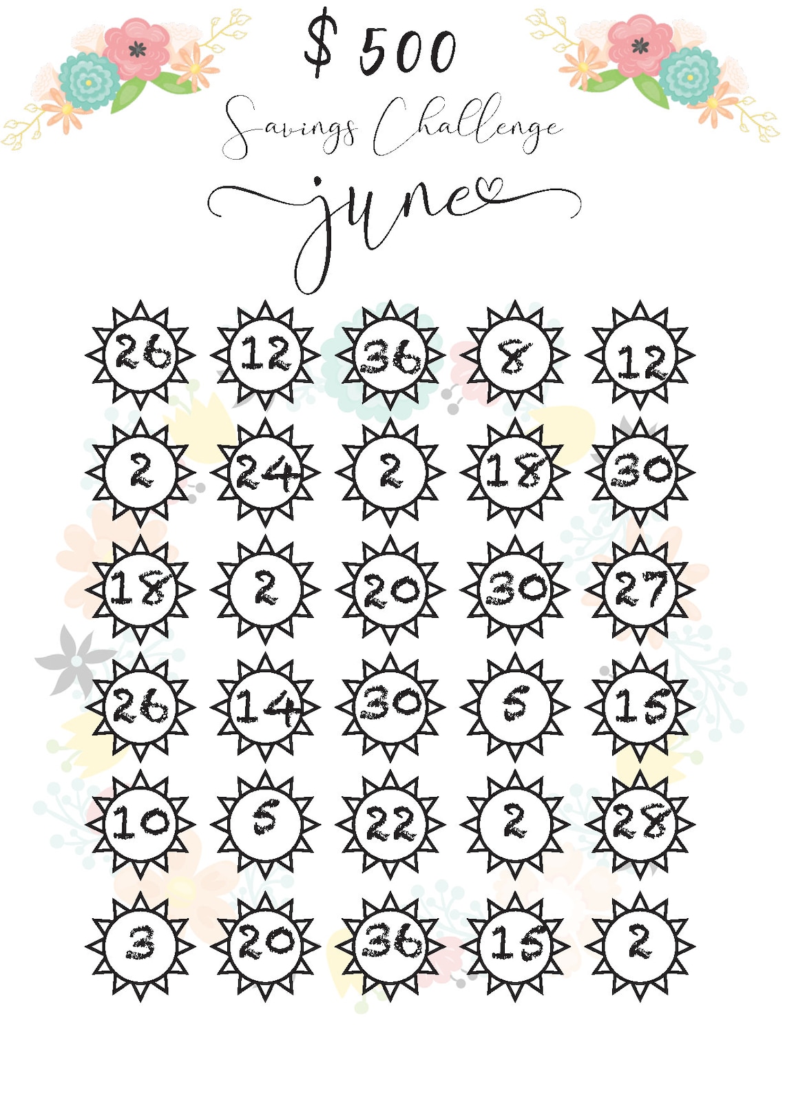 Printable Monthly Saving Challenge I Money Challenge I Savings Tracker ...