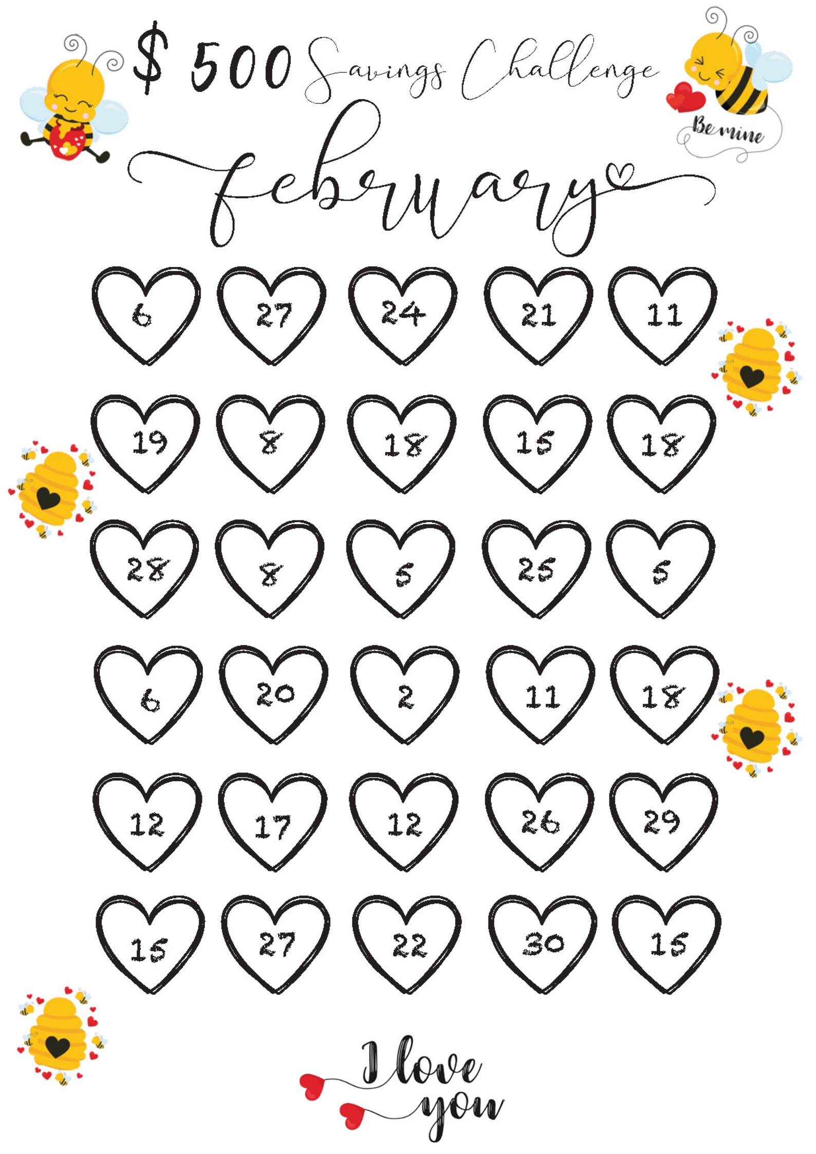 Printable Monthly Saving Challenge I Money Challenge I Savings Tracker ...