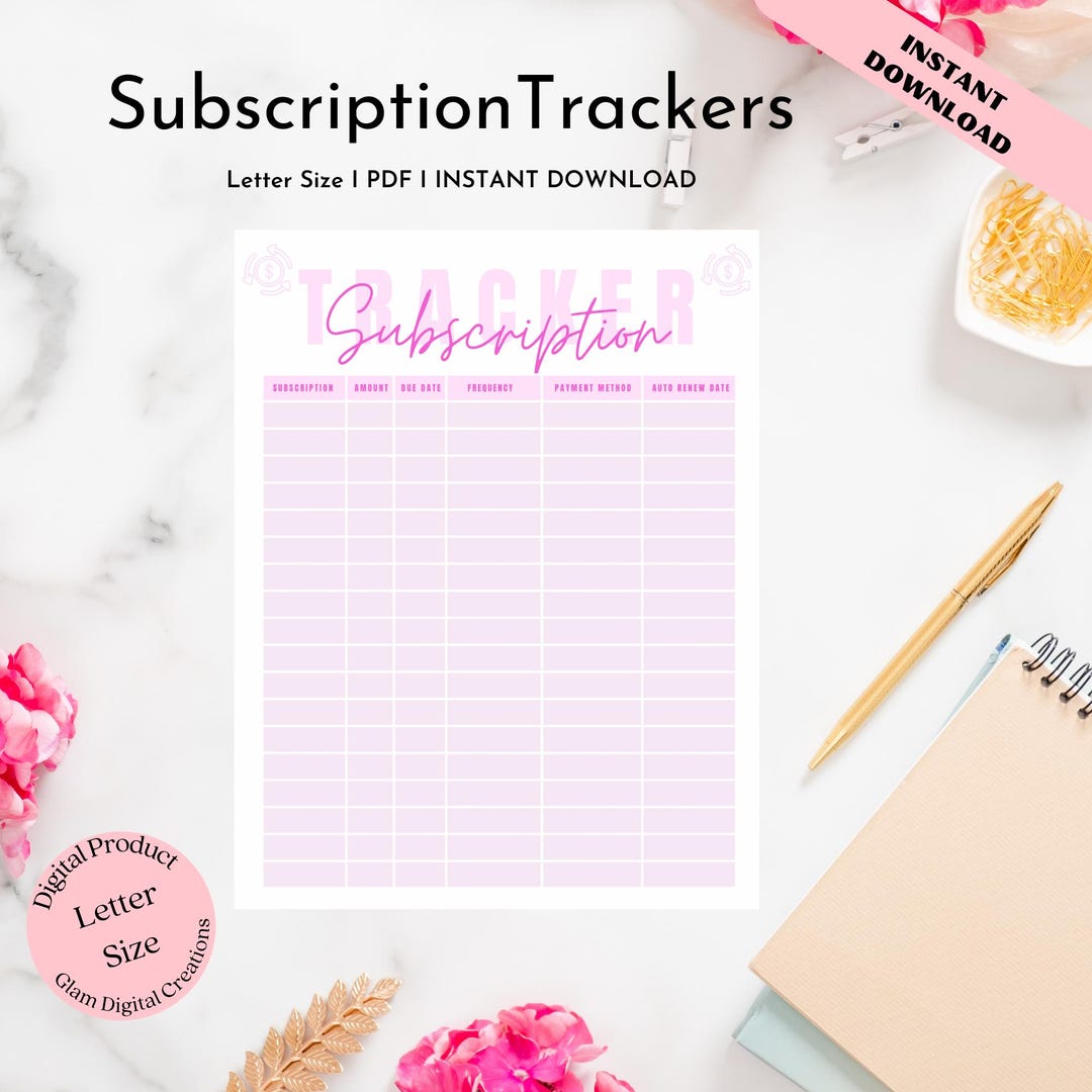 Budget Planner Printable I Subscription Tracker I Budgeting I Financial ...