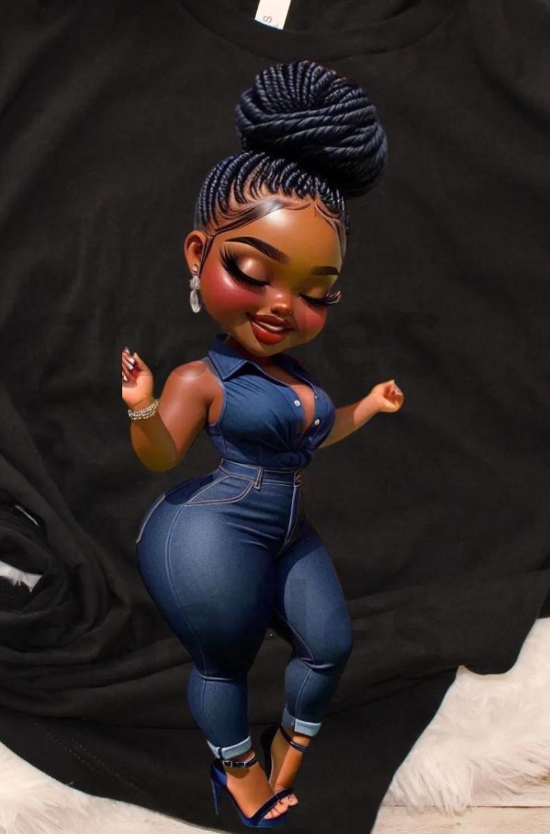 African American Chibi PNG (download Only) - Etsy
