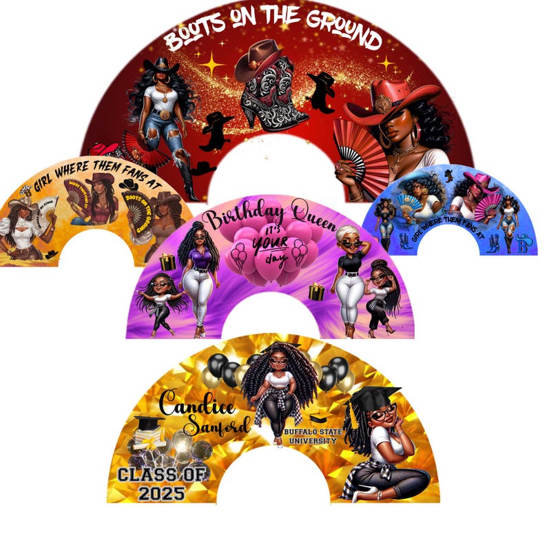 Clack Fan Template Designs: Birthday, Cowgirl, Graduation (canva Pro ...