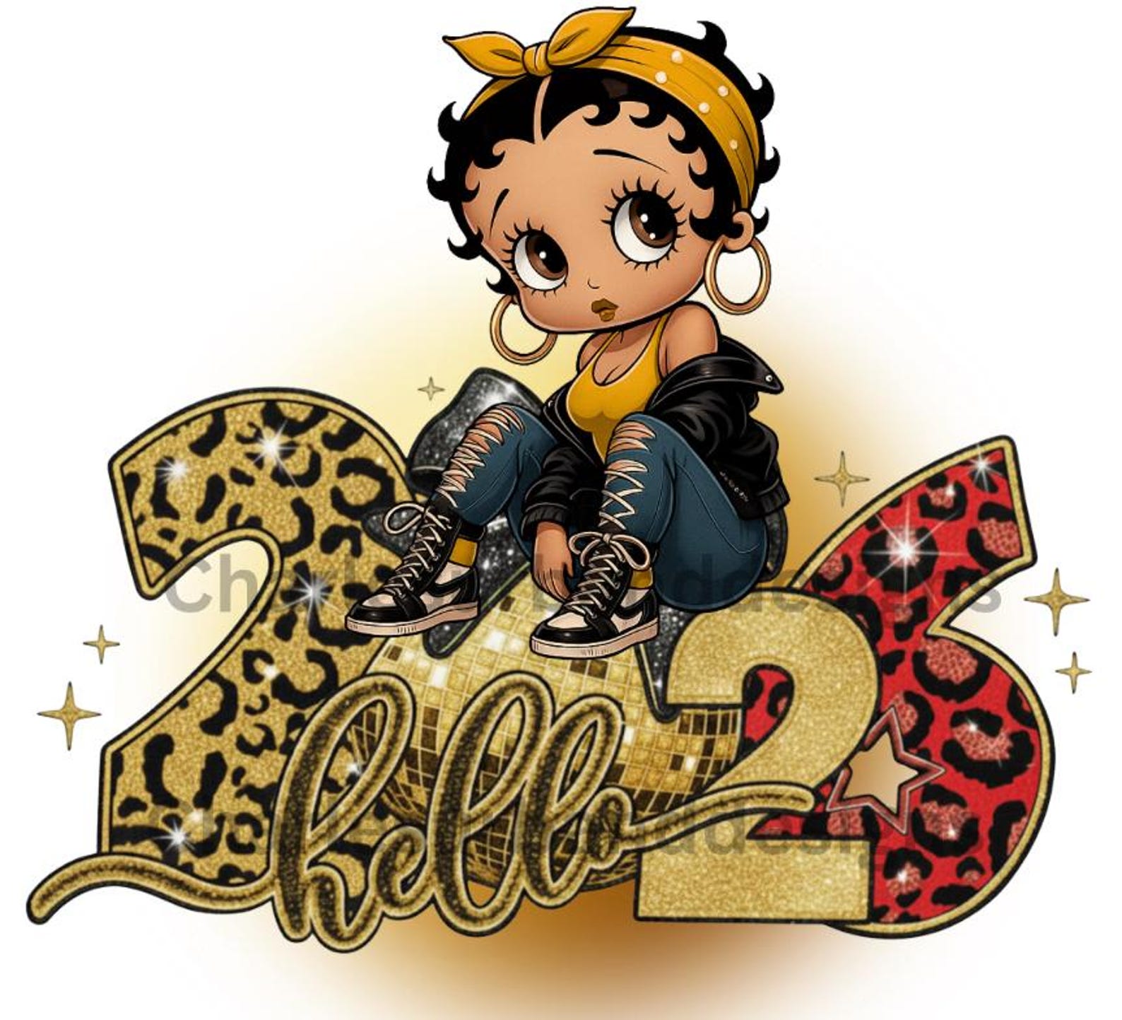 Betty Boop New Year 2026 Png, Sequins Design - Etsy