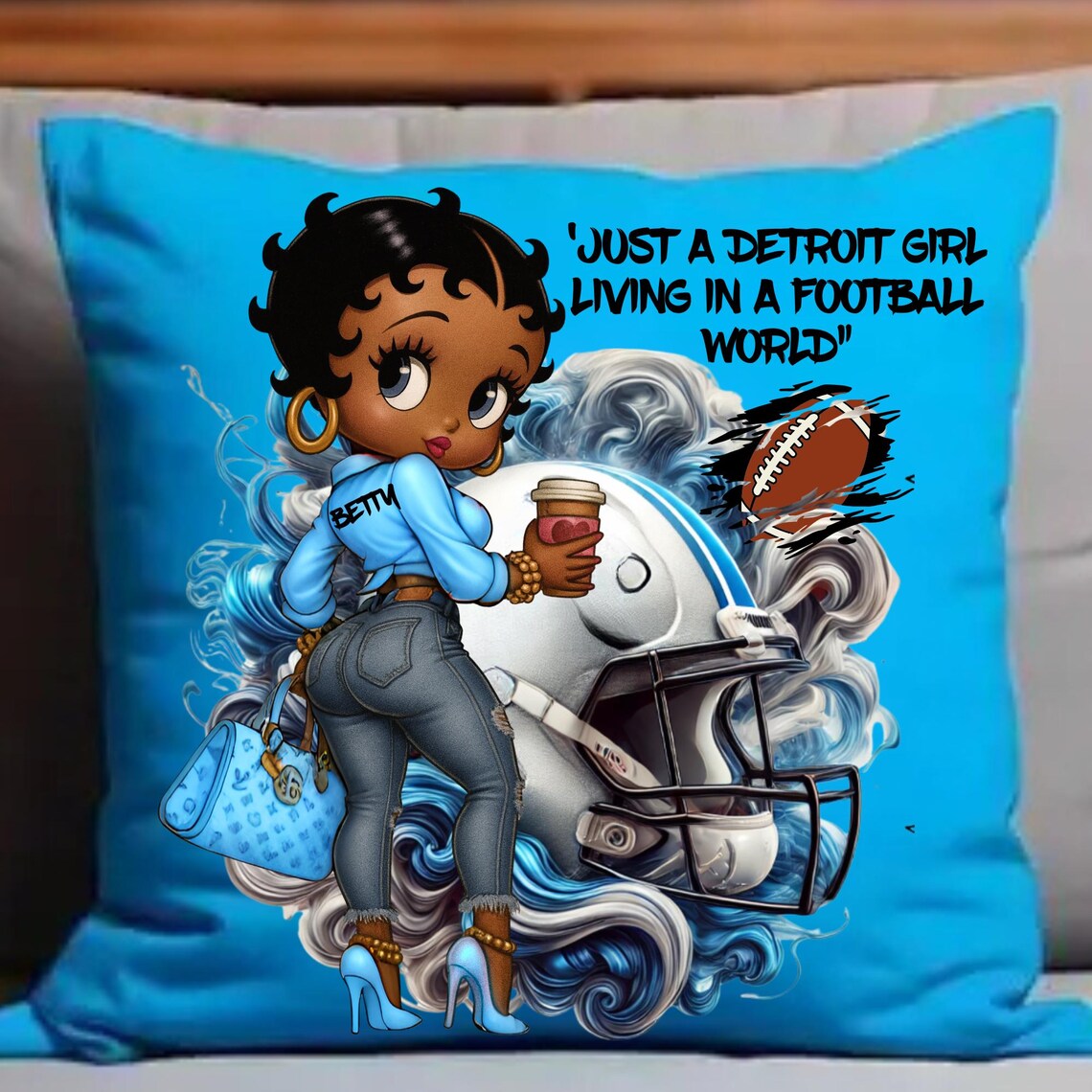 Detroit Girl Football PNG: High-resolution Download - Etsy