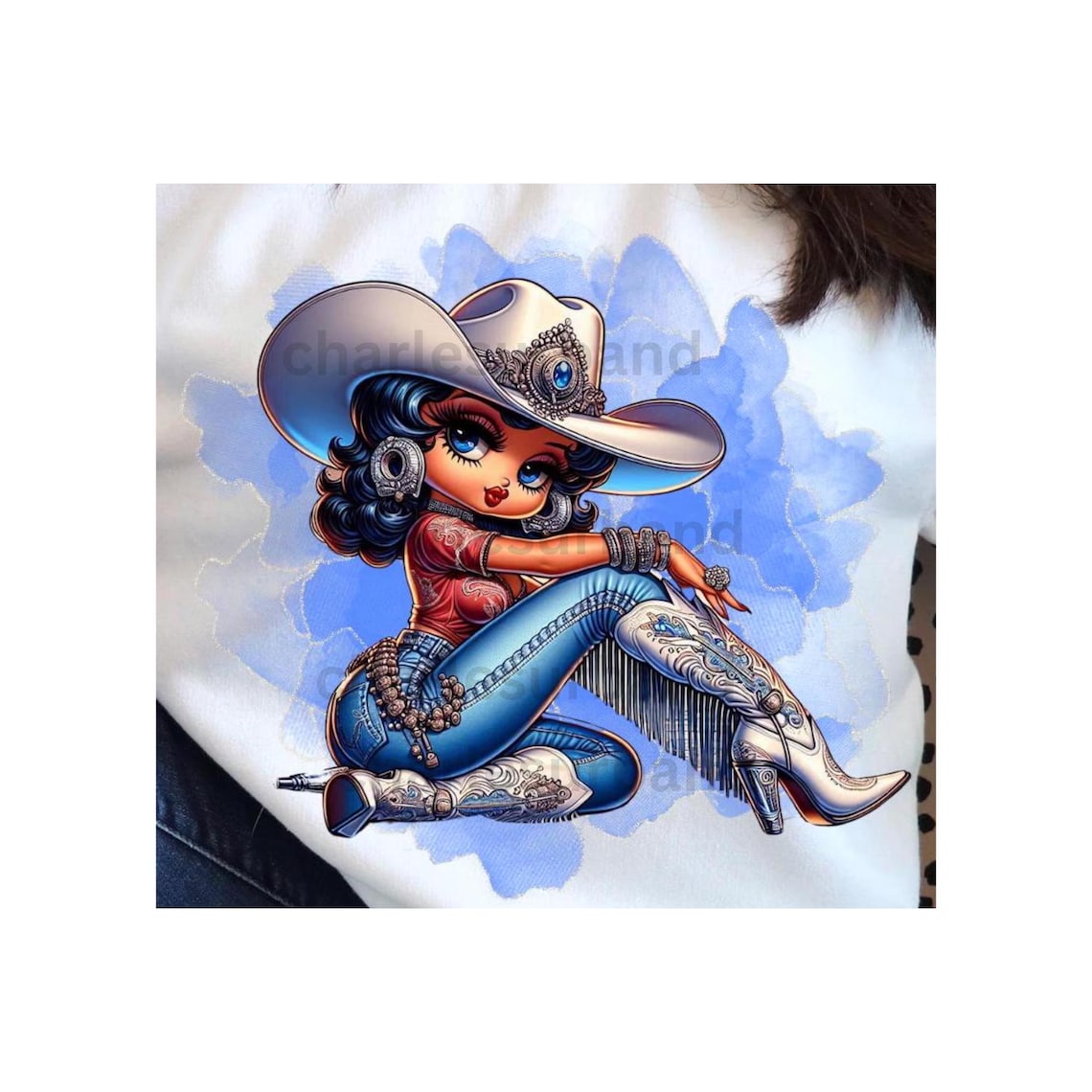 Betty Boop Cowgirl With Boots on the Ground, Png for Download Only. - Etsy