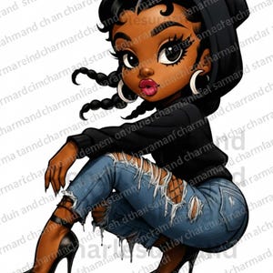 African American Girl Chibi PNG Clipart (digital Download) - Etsy