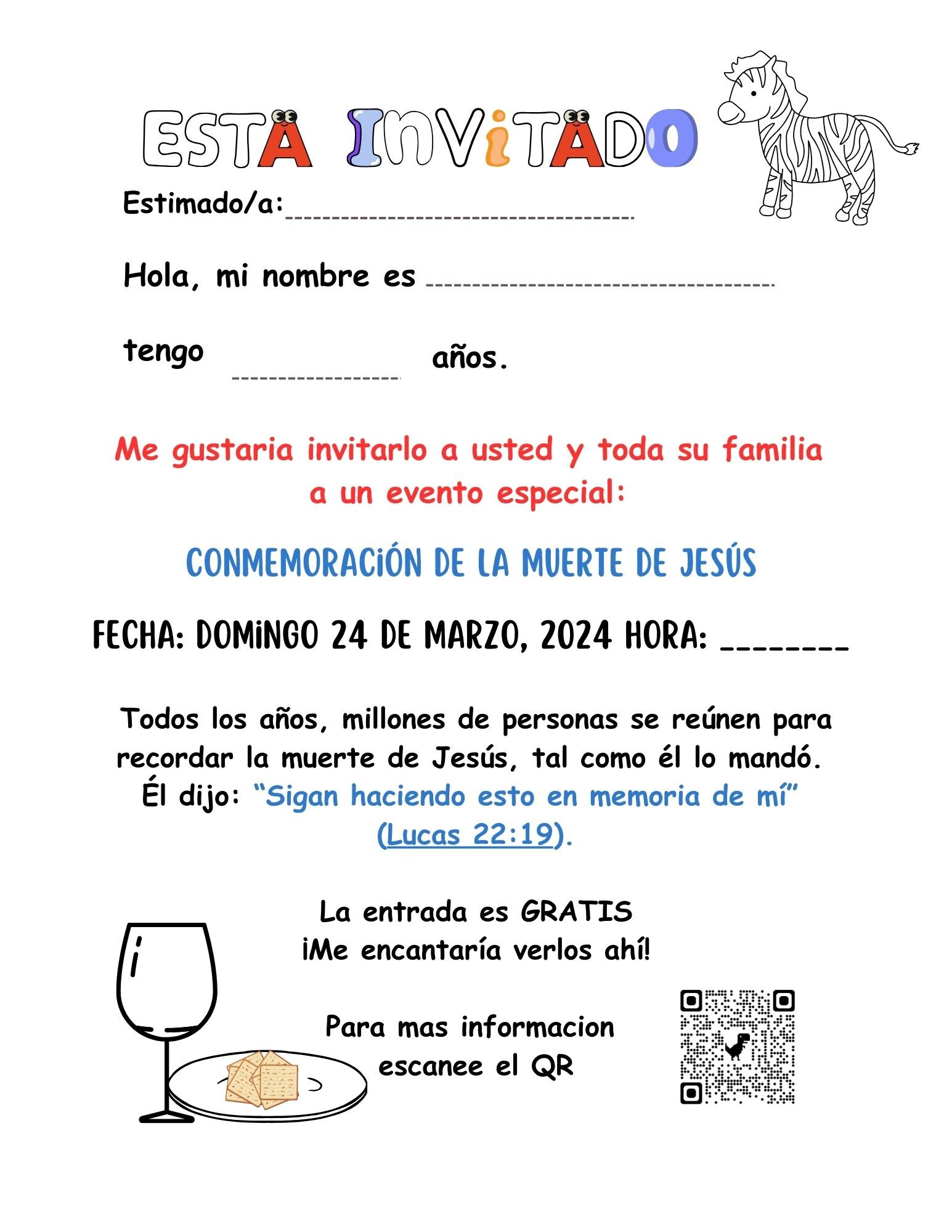 2024 JW Memorial Kids Papel Para Cartas Invitación a La Conmemoración ...