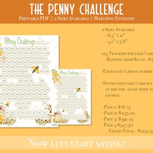 The Penny Challenge Printable Money Savings Challenge Daily Savings ...