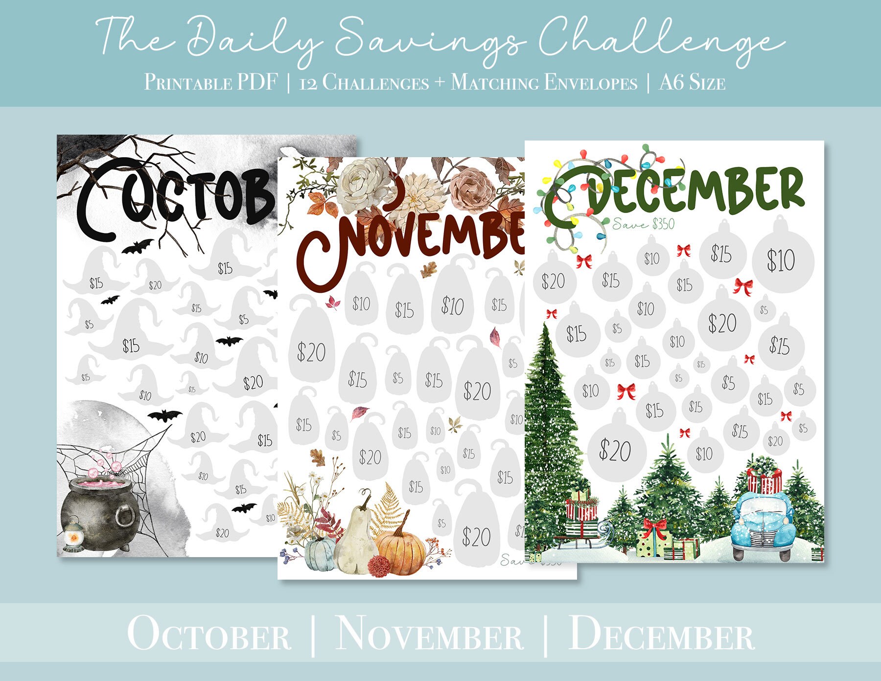 Savings Challenge Printable Money Savings Challenge Daily Savings ...