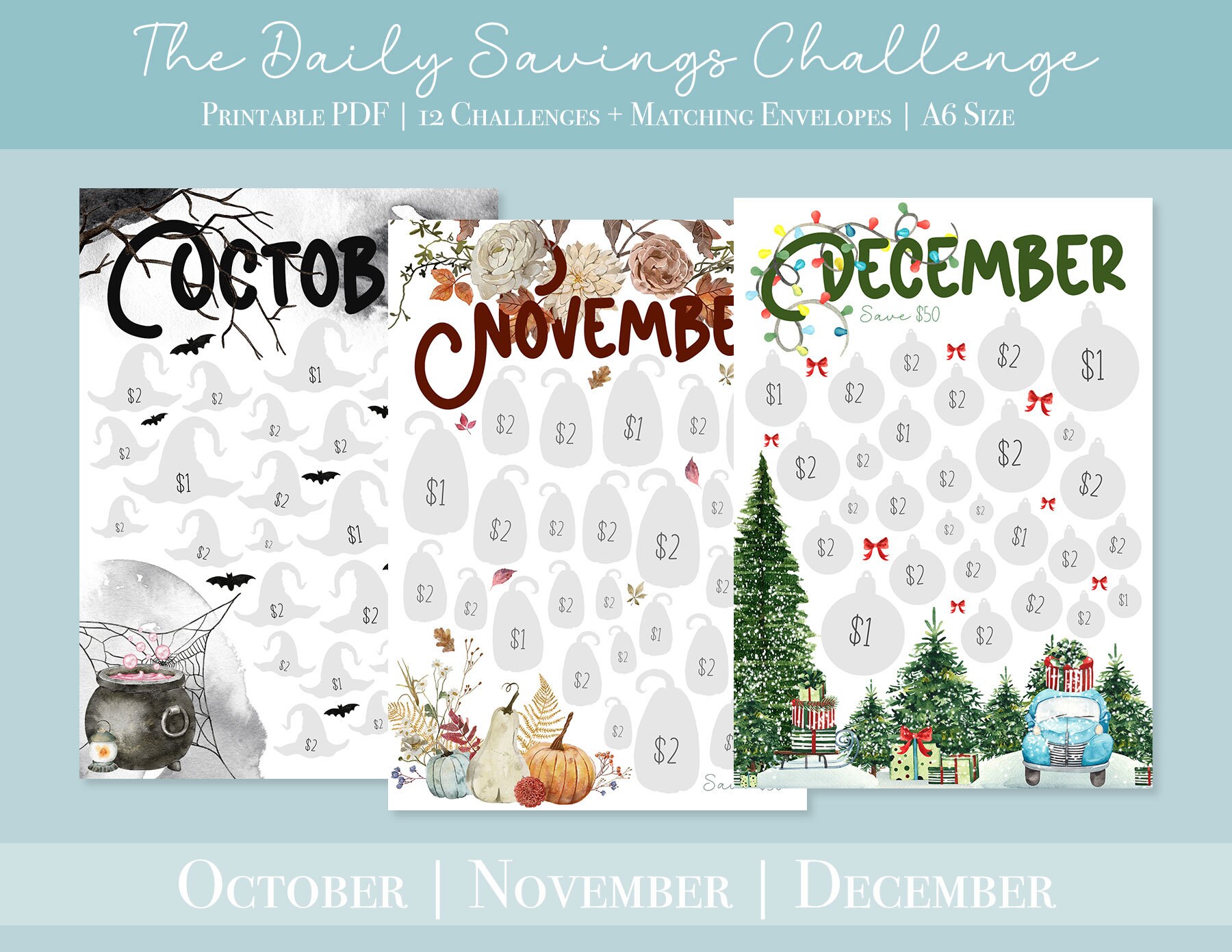 Savings Challenge Printable Money Savings Challenge Daily Savings ...