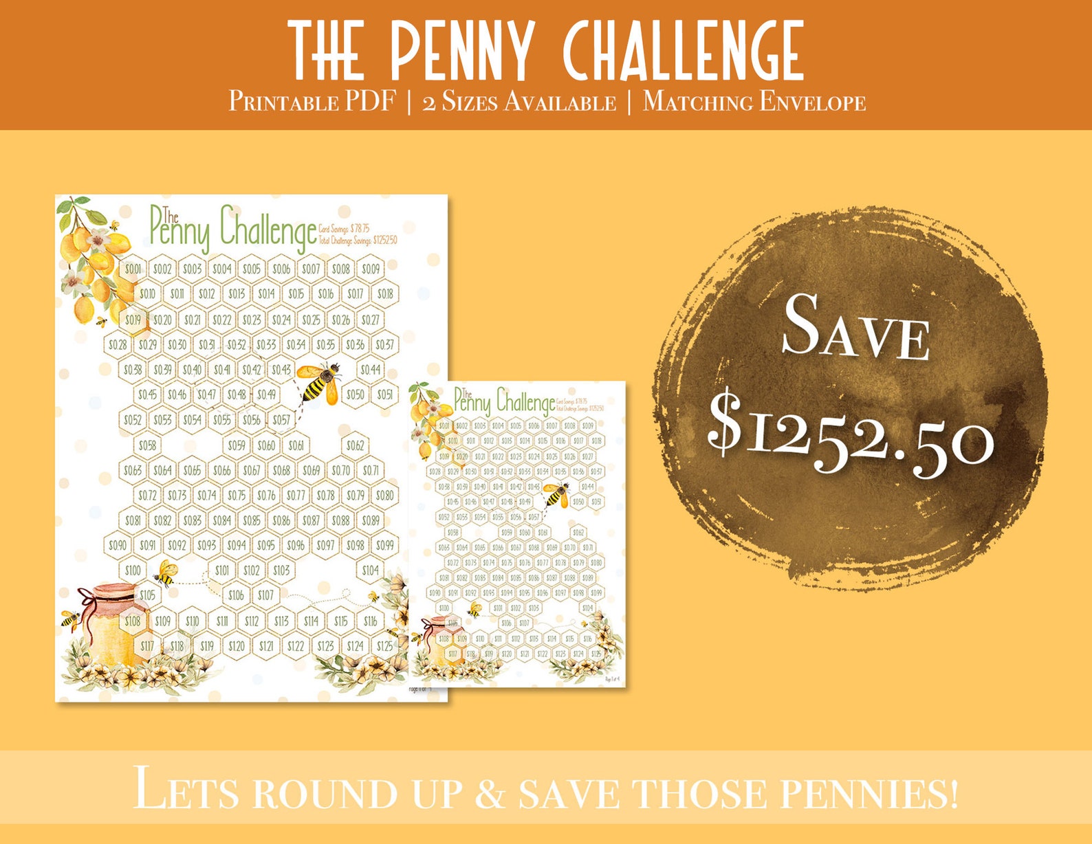The Penny Challenge Printable Money Savings Challenge Daily Savings ...