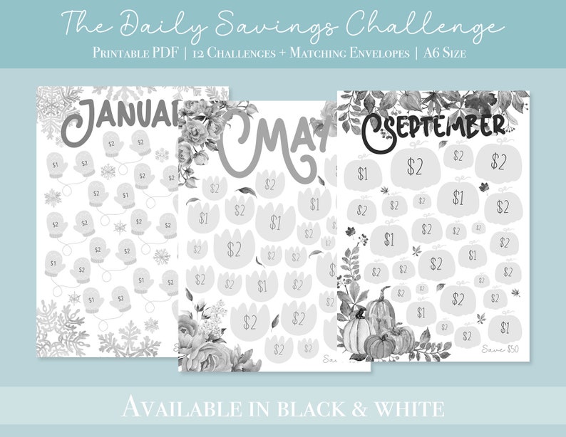 Savings Challenge Printable Money Savings Challenge Daily Savings ...