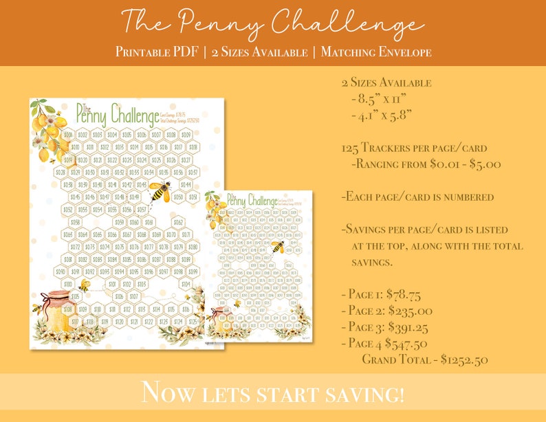 The Penny Challenge Printable Money Savings Challenge Daily Savings ...