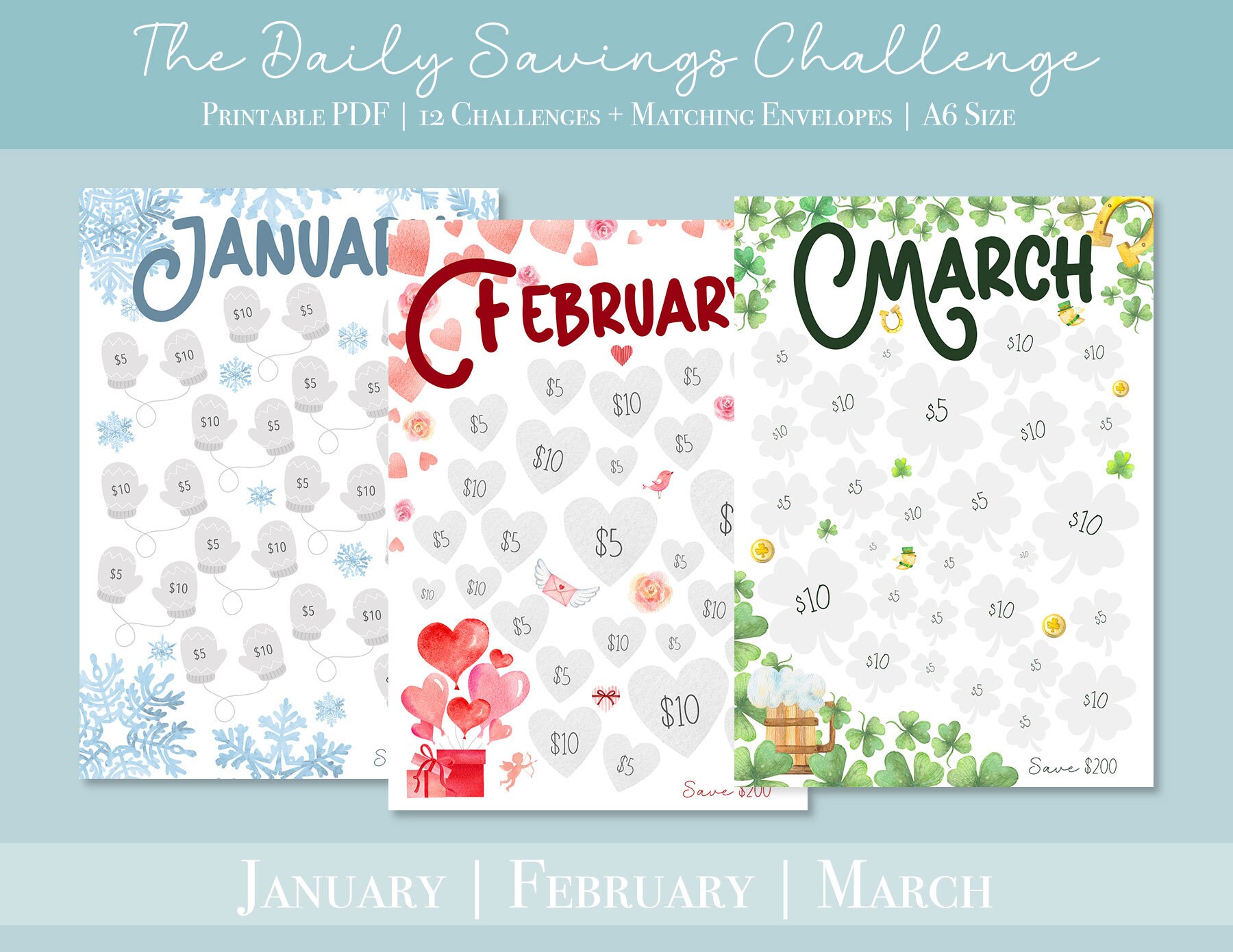 Savings Challenge Printable Money Savings Challenge Daily Savings ...