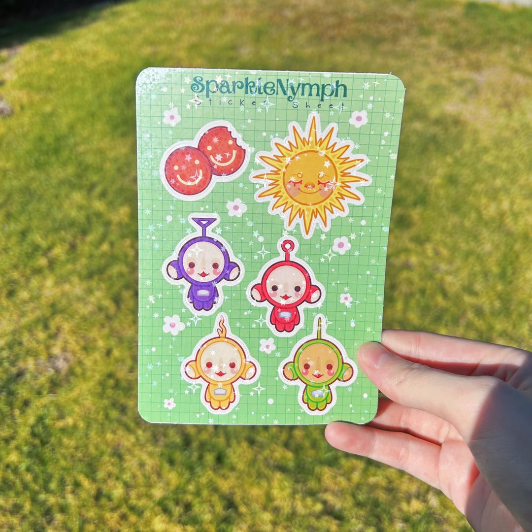 Holographic Teletubbies Sticker Sheet - Etsy