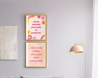 Retro Growth Mindset Poster - Etsy