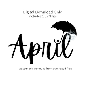 April Svg File, April Cut File for Cricut, Seasonal Svg, Seasonal Cut ...