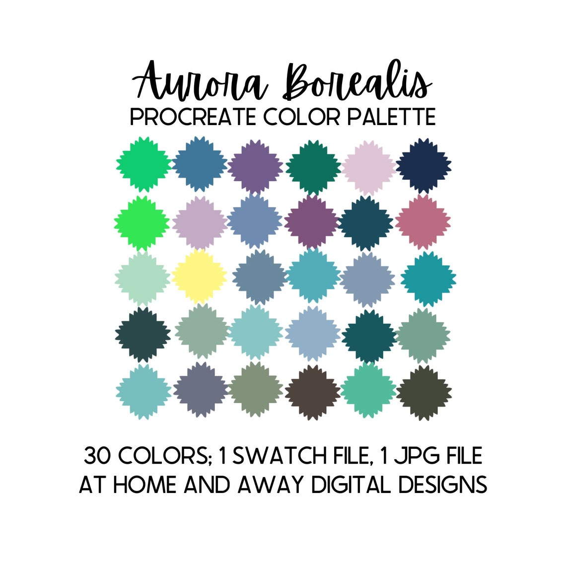 Aurora Borealis, Procreate Color Palette, Northern Lights, Digital Art ...