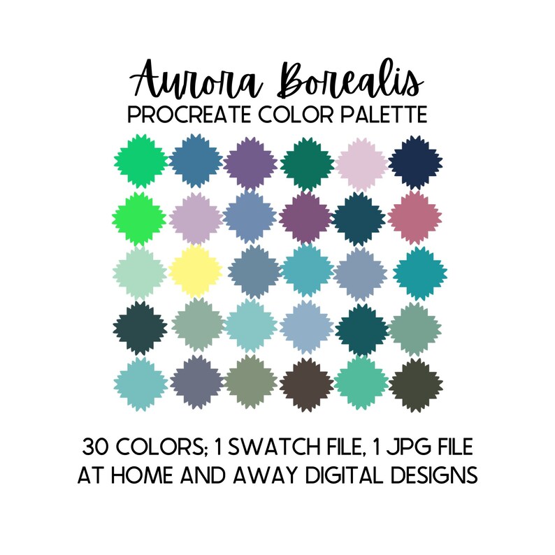 Aurora Borealis, Procreate Color Palette, Northern Lights, Digital Art ...