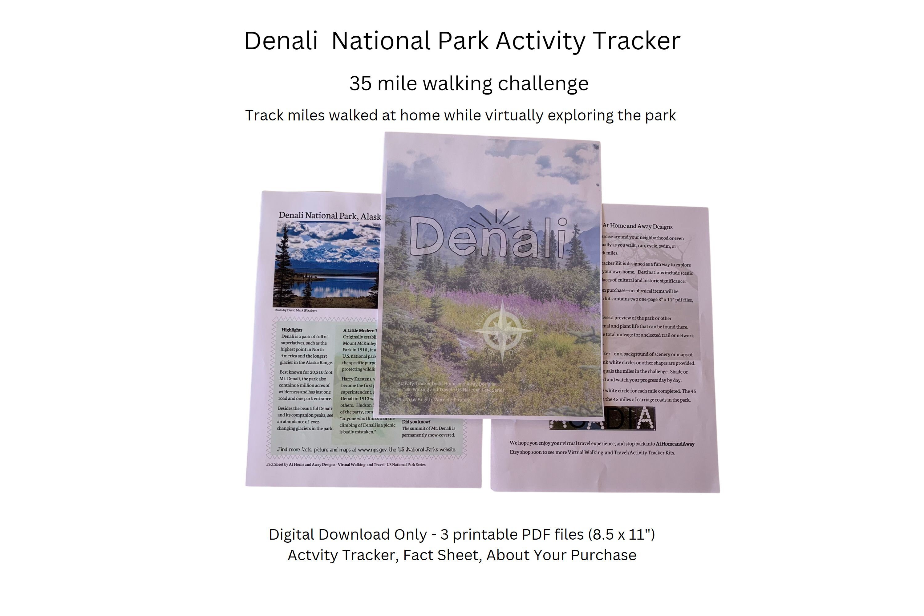 Mile Tracker, Denali, National Park, 35 Mile Challenge, Walking ...