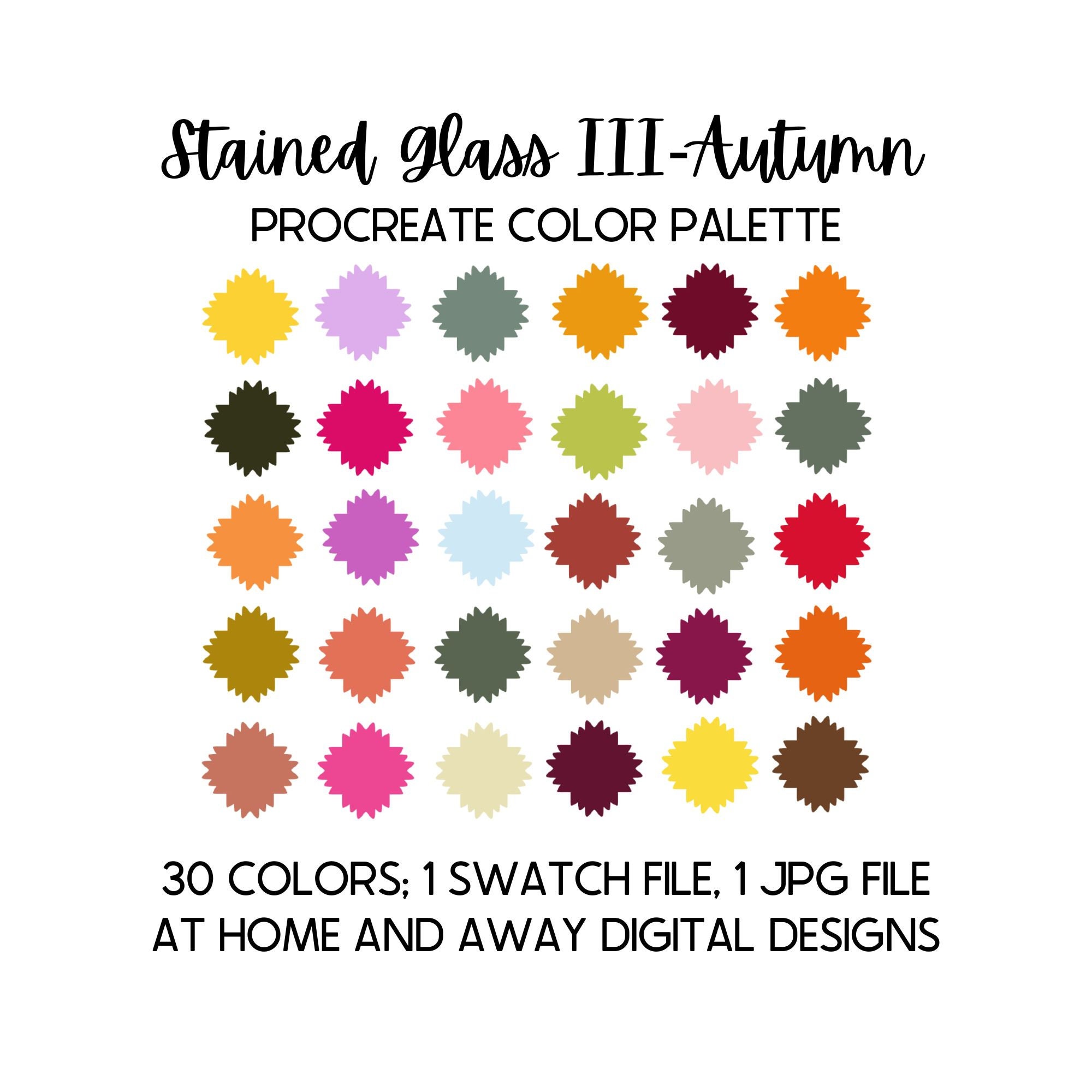 Stained Glass III Autumn, Procreate Color Palette, Stained Glass ...