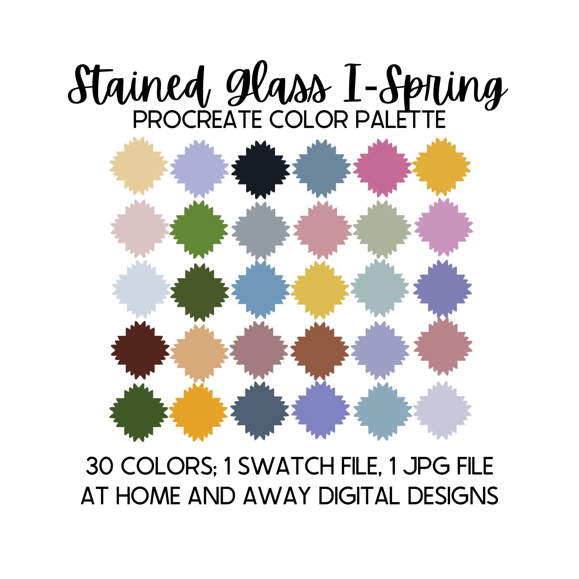 Stained Glass I Spring, Procreate Color Palette, Stained Glass ...