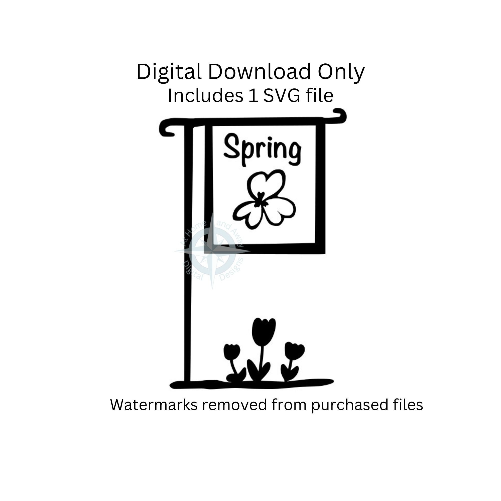 Spring Garden Flag Svg, Sping Cut File for Cricut, Seasonal Svg ...