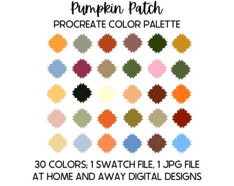 Procreate Color Palette Lil Pumpkin Swatches Fall Time Colors 30 Colors ...