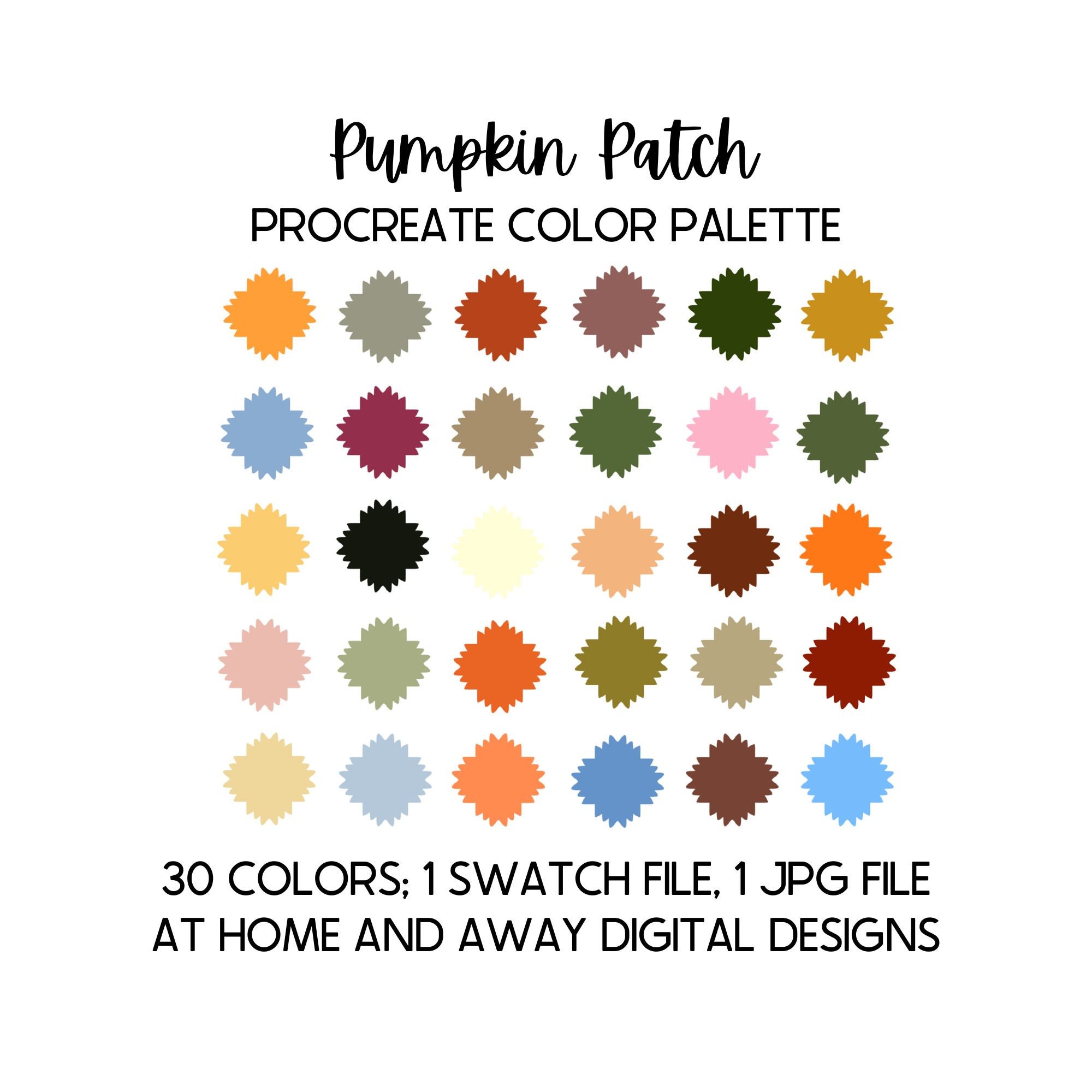 Pumpkin Patch, Procreate Color Palette, Autumn Inspiration, Digital Art ...