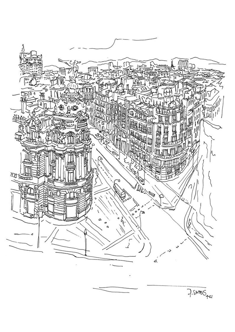 Madrid Metropolis Printable Wall Art - Printable Sheet of Handmade ...