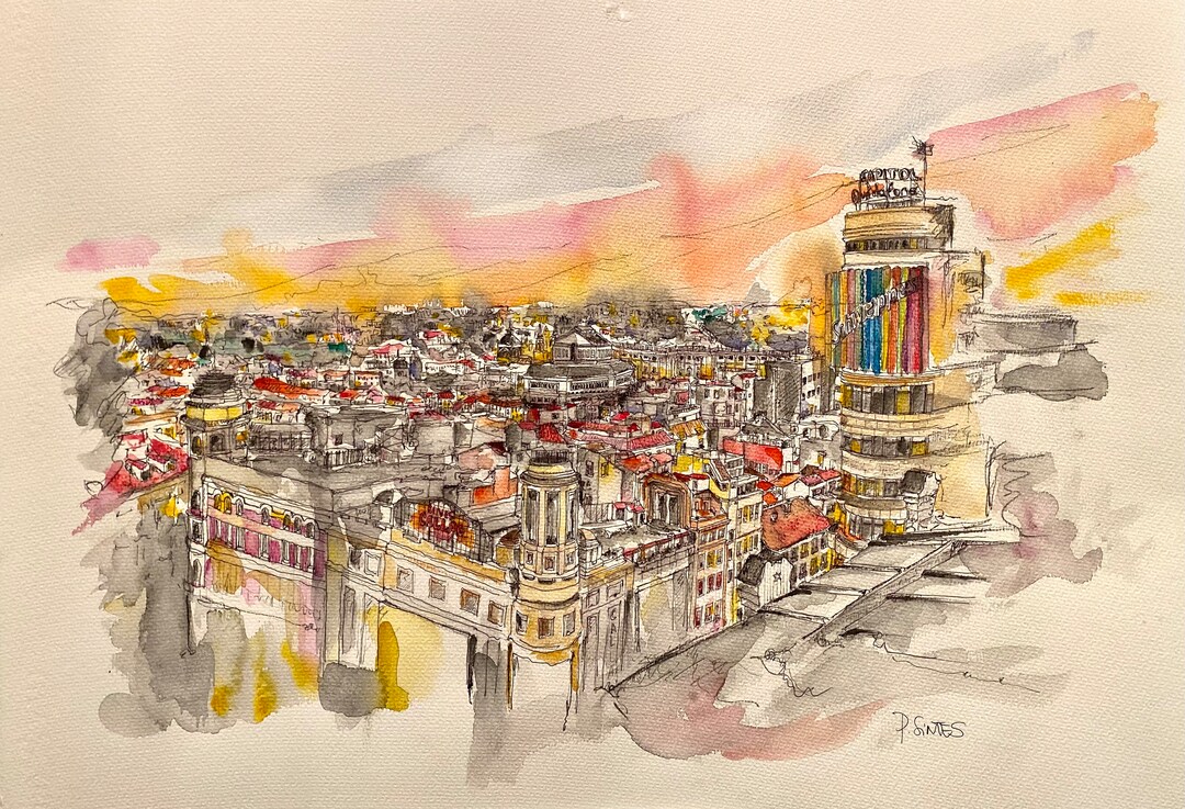 Landscape or City Drawing. Unique Architecture Drawing, Unique Place ...