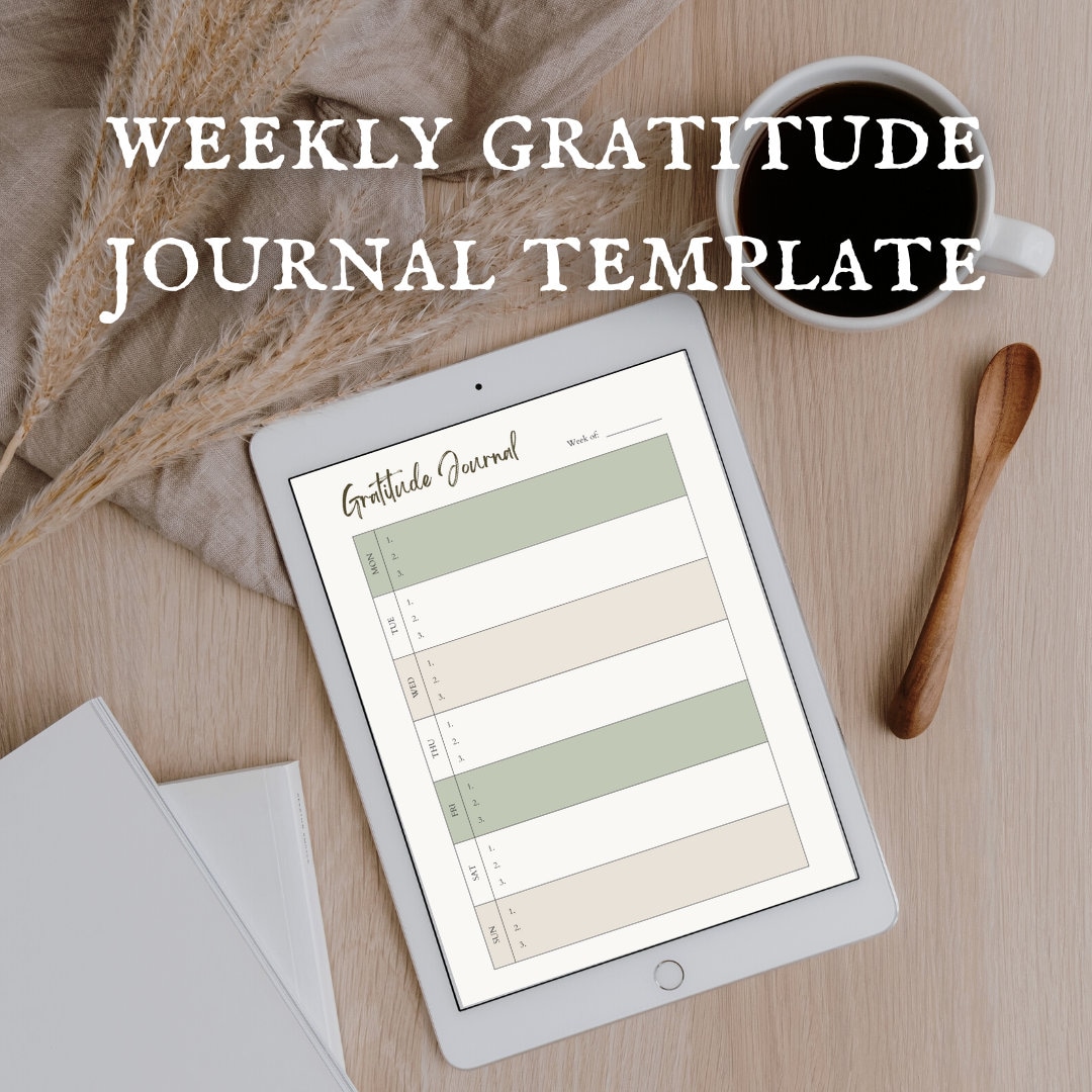 Weekly Gratitude Journal Template – digital Journal – Printable ...