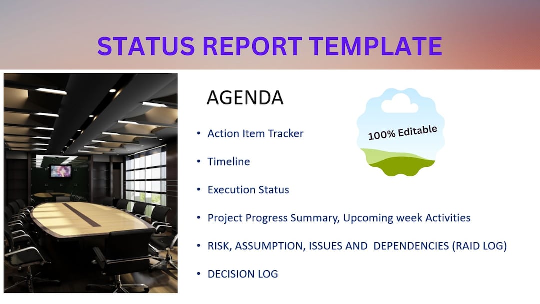Weekly Status Report Template | 100% Editable | Meeting Minutes ...