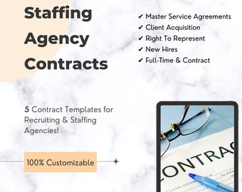 Editable and Printable Staffing Agency Contracts Template, Recruitment ...