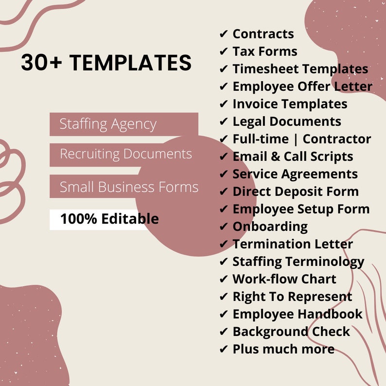 Staffing Agency Templates | Recruitment Business Documents | HR Forms ...