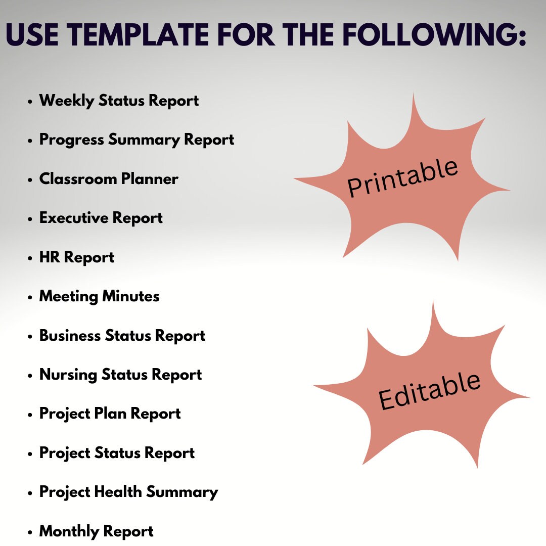Weekly Status Report Template 100 Editable Meeting Minutes 