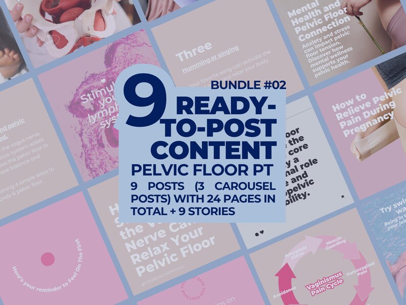 Pelvic Floor Physiotherapy Social Media Bundle 2, Ready to Post Content ...