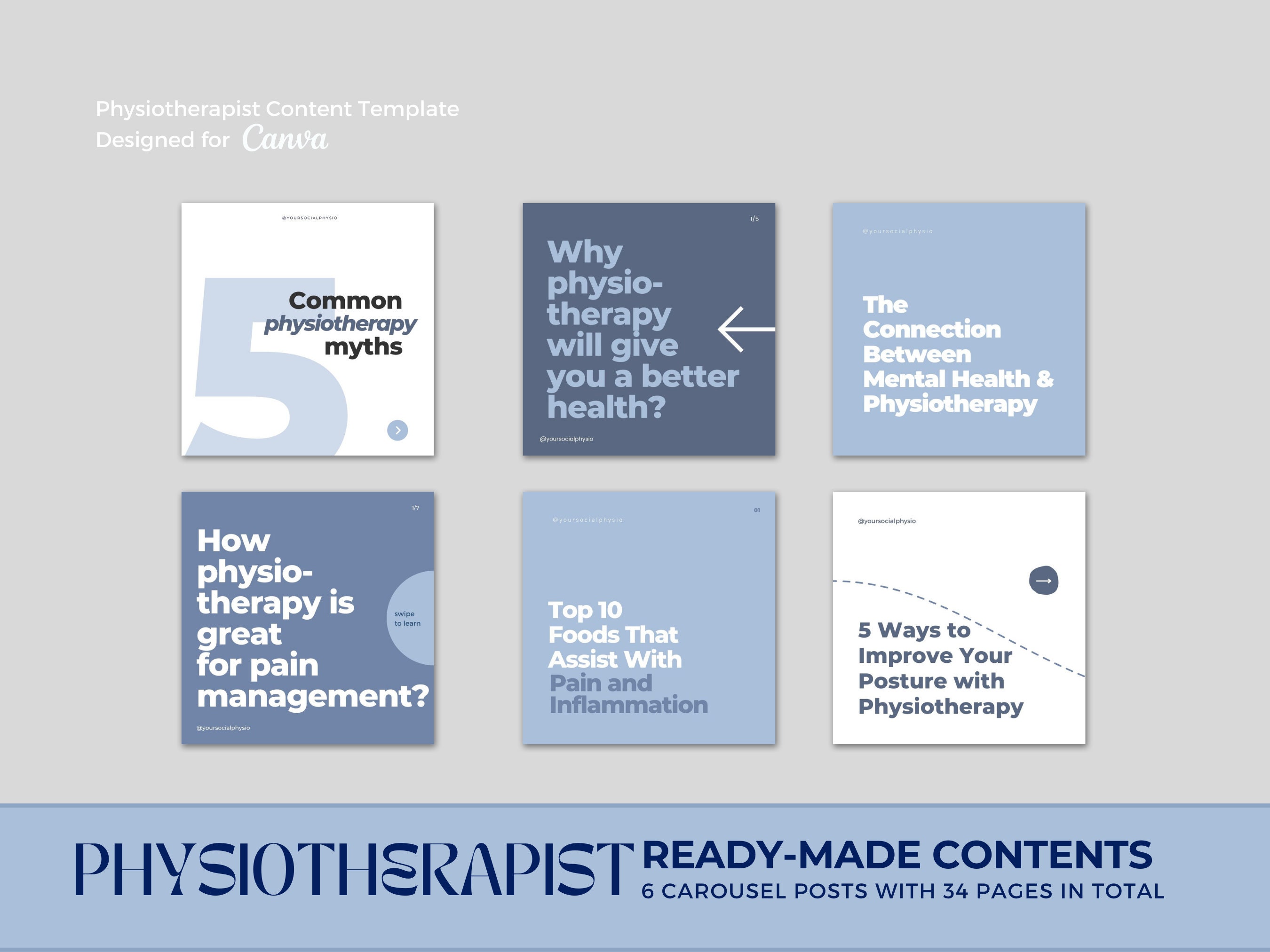 Social Media Ready-made Post for Physiotherapists | +30 Pages ...