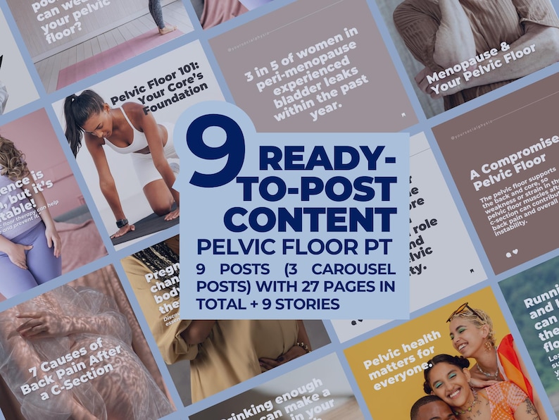 Pelvic Floor Physiotherapy Social Media Content: Canva Templates Bundle ...
