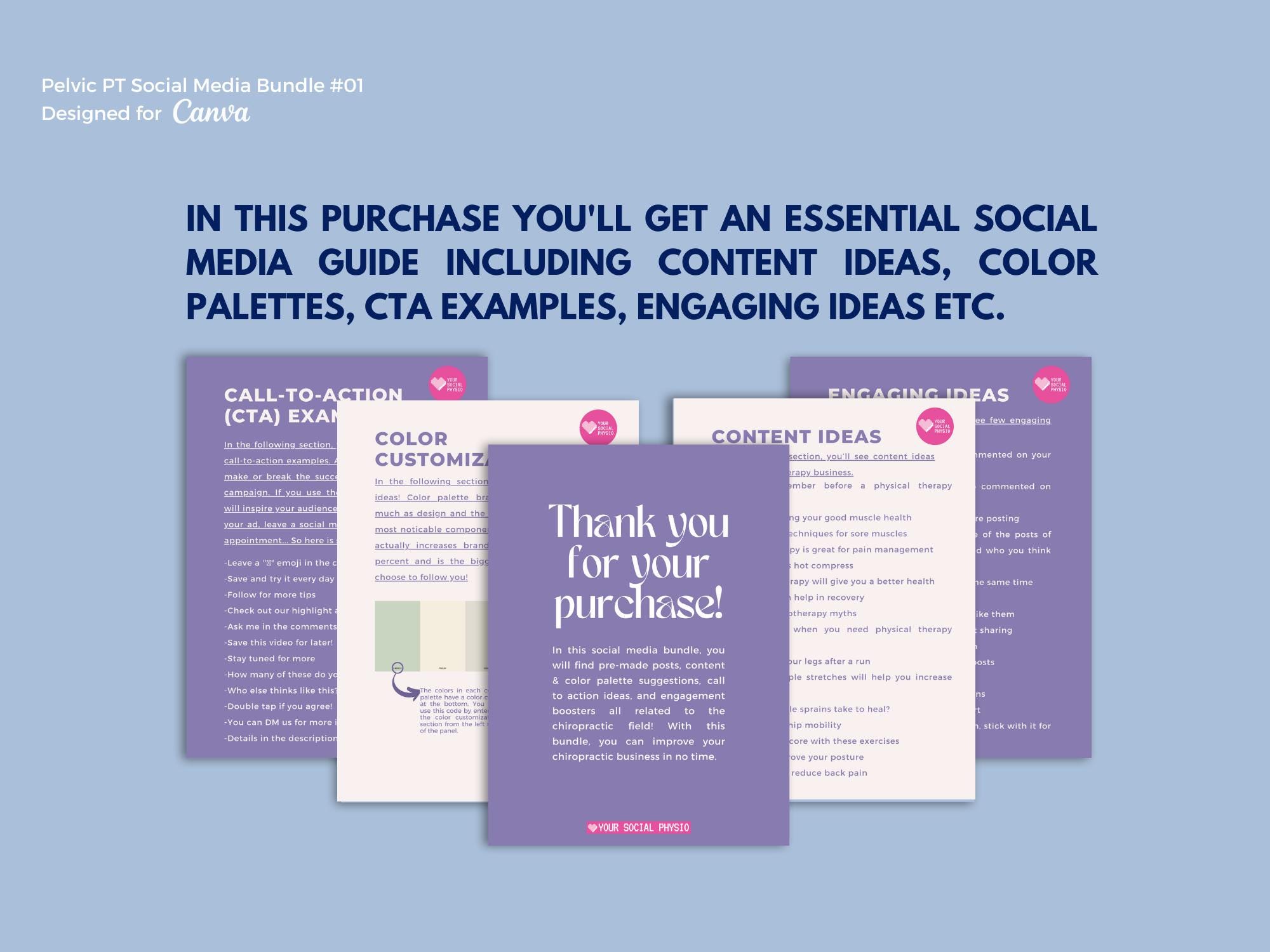 Pelvic Floor Physiotherapy Social Media Content: Canva Templates Bundle ...
