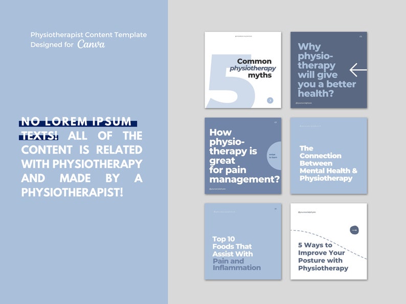 Social Media Ready-made Post for Physiotherapists | +30 Pages ...