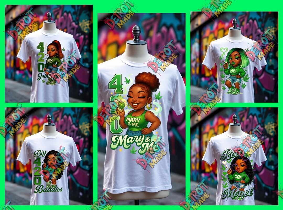 420 Glam Grrlz Vertical Set – Volume 1 | Black Girl Weed Pngs | Chibi ...