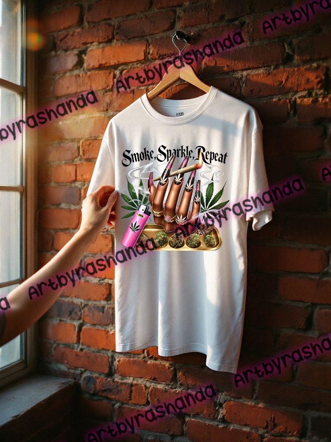 Luxury 420 Sublimation PNG | Glam Weed Nails & Smoke Design | Digital ...