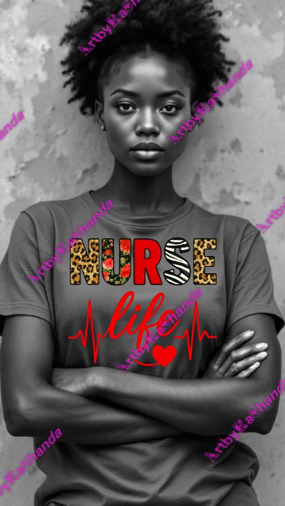 Nurse Life PNG, Leopard Floral Zebra Print Sublimation Design, Bold Red ...