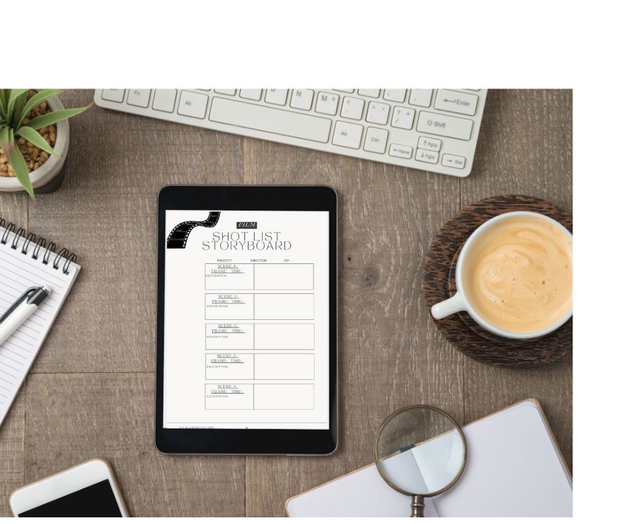 Shot List and Storyboard Template for Film Digital Files Filmmaking ...