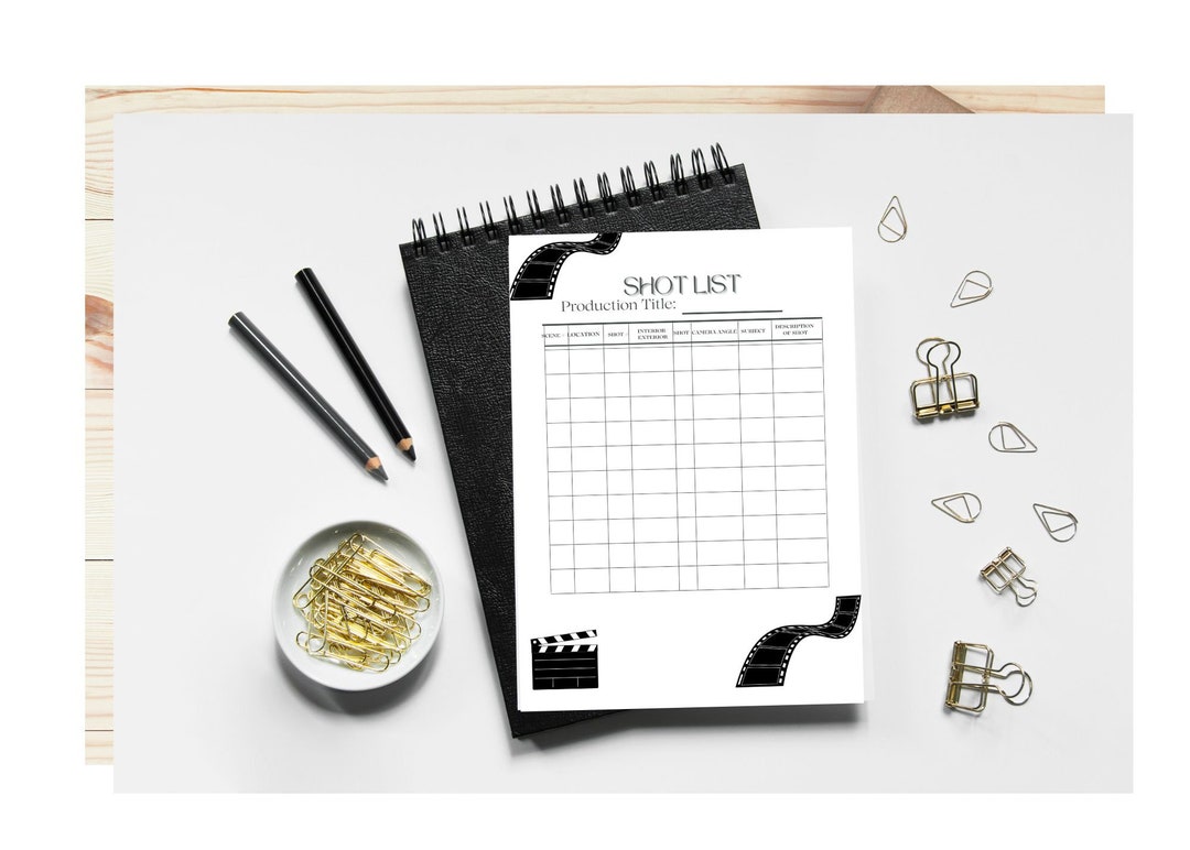 Shot List and Storyboard Template for Film - Digital Files - Filmmaking ...