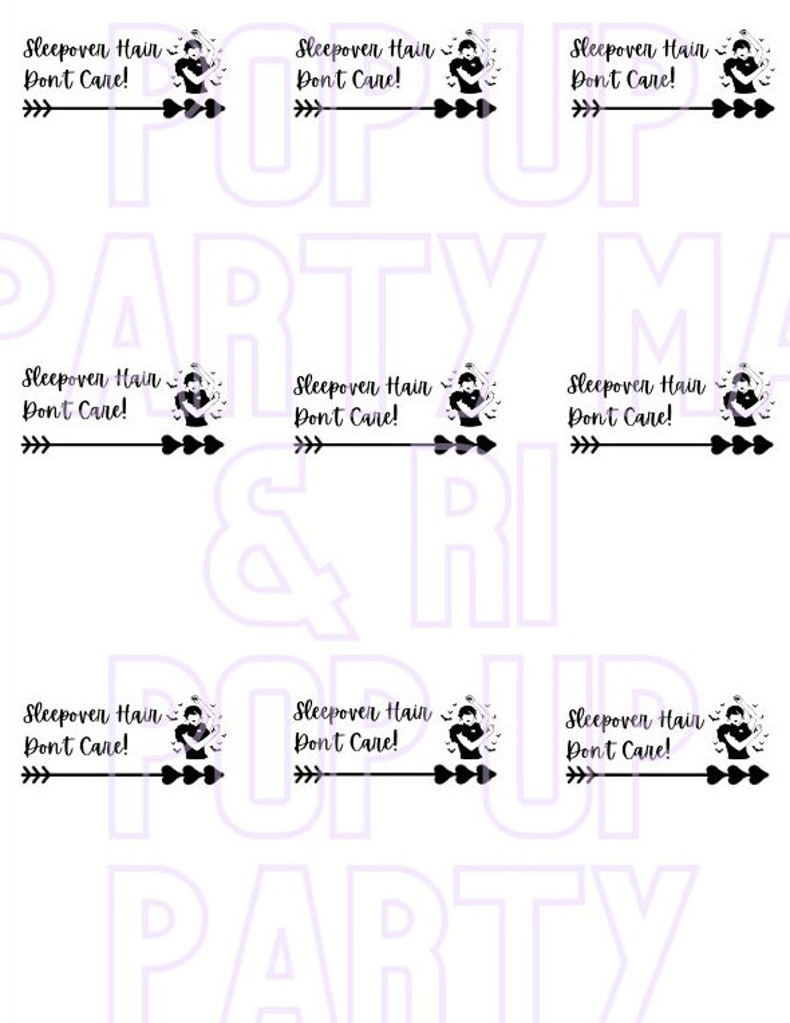 Wednesday Addams Birthday Favor (printable) "sleepover Hair Don't Care ...