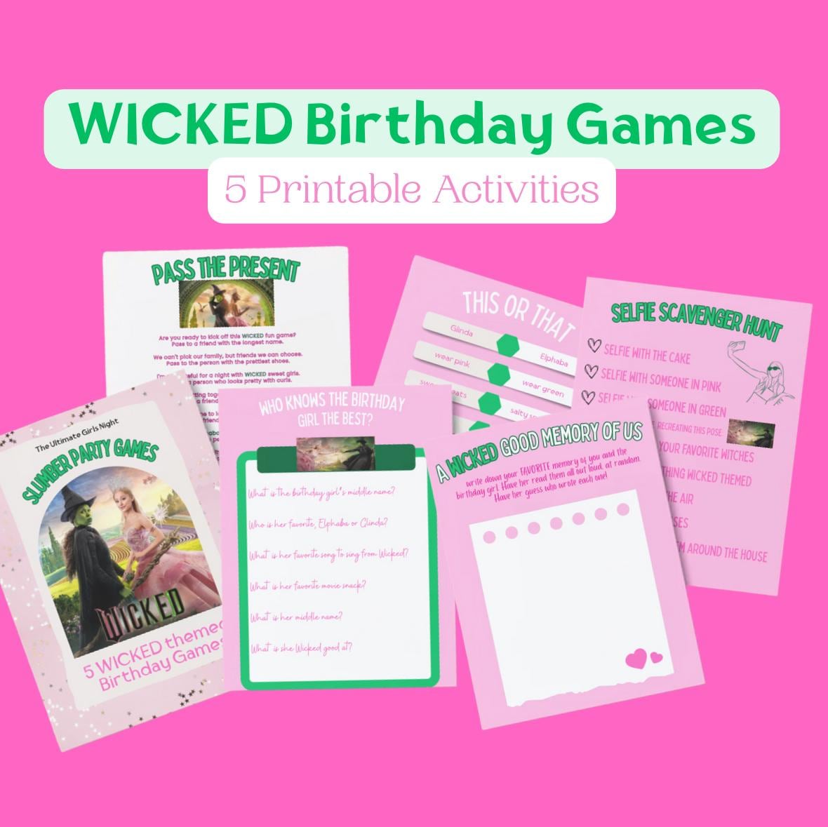 Wicked Themed Party Games | Sleepover Games | Printable Birthday Party ...
