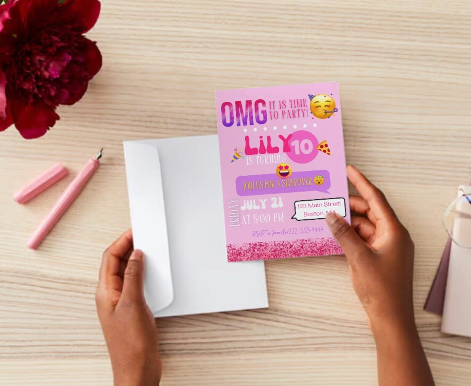 Emoji Party Invitation | Emoji Birthday Invite | Emojis | Sleepover ...