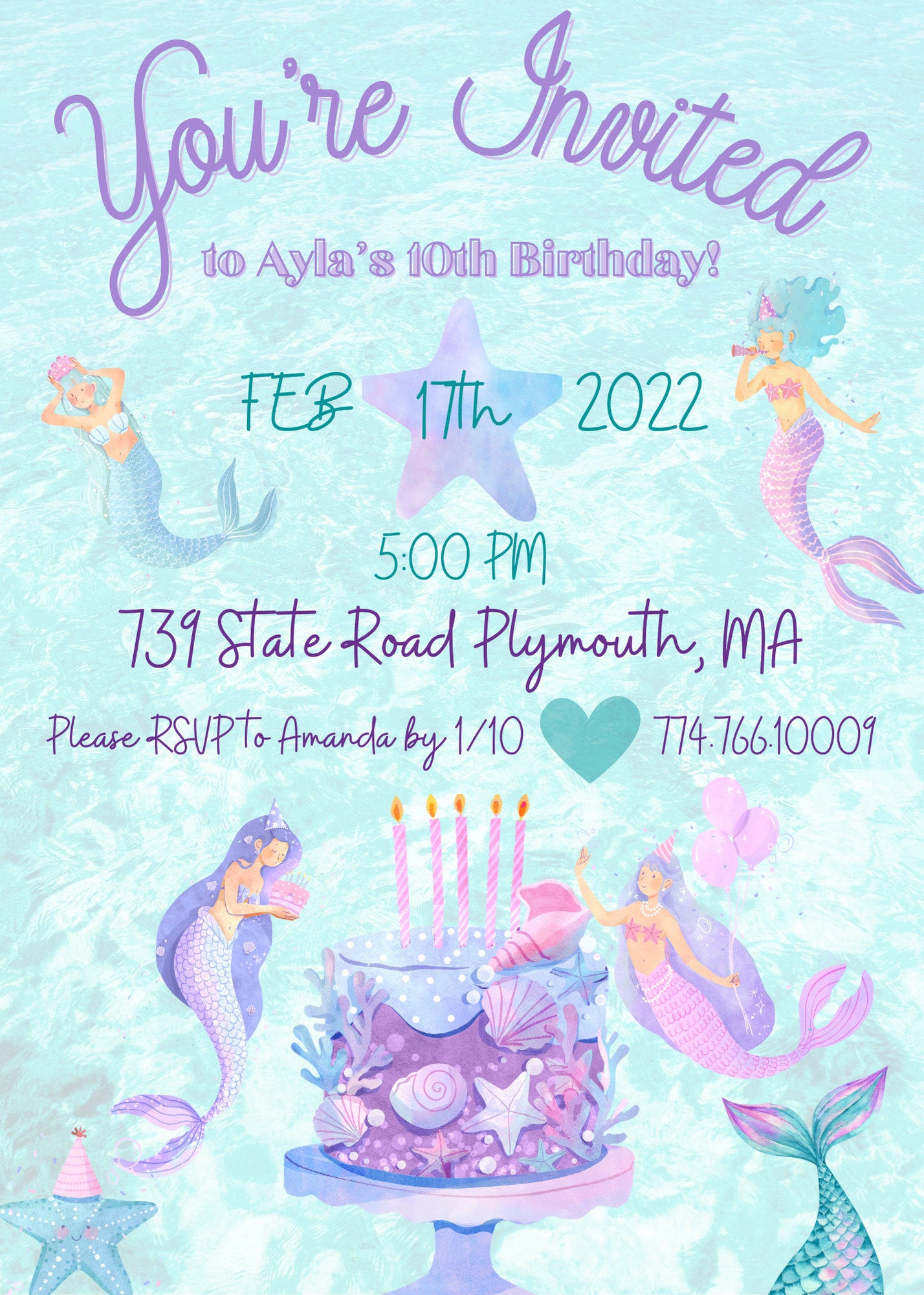 3 Mermaid Invitation Templates Edit Quickly and Easily and Choose Which ...